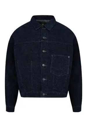 Needles Collared Casual Jacket - Navy Blue