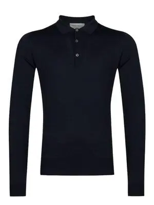 John Smedley Belper Long-sleeved Polo Shirt - Black