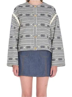 CELINE Celine Baja Cardigan Jacket In Cotton Wool