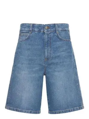Stella McCartney Logo Denim Shorts - Blue