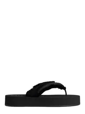 Balenciaga Balenciaga Frayed Platform Thong Flip-Flops Black