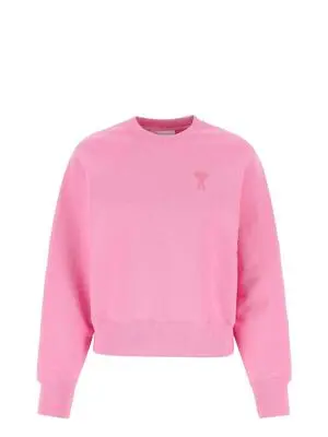 AMI Paris Tonal Logo Organic Cotton Sweatshirt - Pink