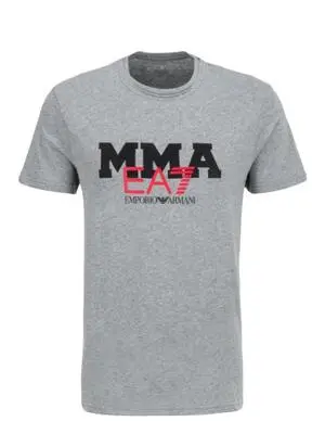 EA7 Printed T-shirt With Round Neck - Gray