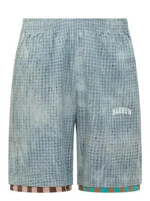 BARROW Elasticated Waistband Checked Shorts - Gray
