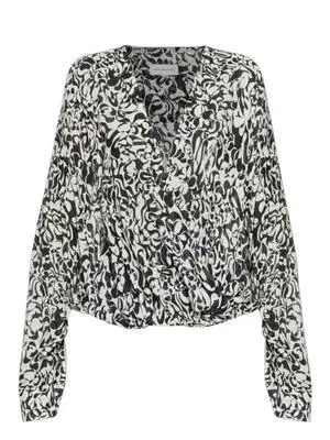Dries Van Noten Printed Long-sleeve Blouse - Black