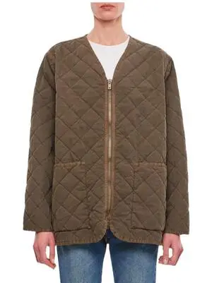 GOLDEN GOOSE Quilted Zip-up Jacket - Brown