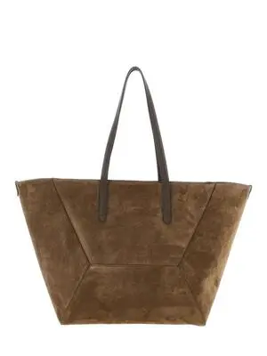 Brunello Cucinelli Shopper Bag With Monili Details - Brown