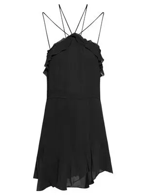 Isabel Marant Étoile Halterneck Asymmetrical Ruffled Mini Dress - Black