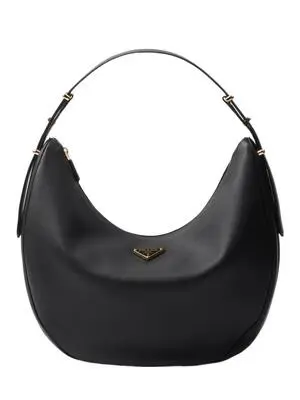 Prada Large Leather Shoulder Bag - Black