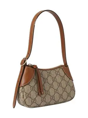 Gucci Gg Emblem Small Shoulder Bag - Beige And Brown