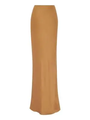 Saint Laurent Low Waist Maxi Skirt - Brown