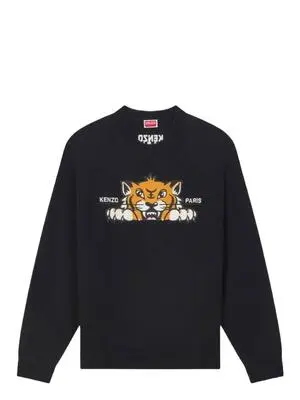Kenzo Happy Tiger Embroidered Jumper - Black