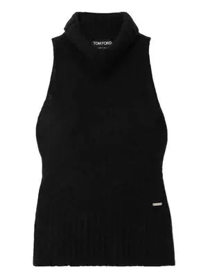 TOM FORD Sleeveless High Neck Vest - Black