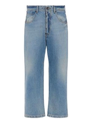 MAISON MARGIELA Straight-leg Cropped Jeans With Raw Edges - Blue
