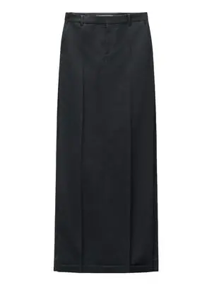 Alexander Wang Mid Rise Tailored Maxi Skirt - Black