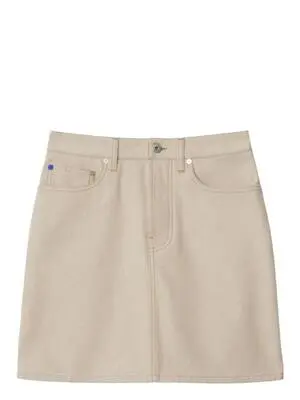 Burberry Equestrian Knight Denim Mini Skirt - Rubble