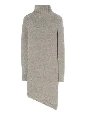 JIL SANDER Asymmetrical Roll Neck Pullover - Gray