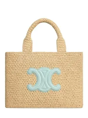 CELINE Celine Small Cabas Thais In Raffia And Calfskin