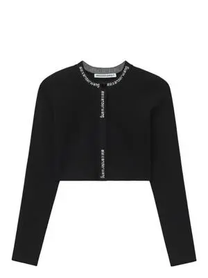Alexander Wang Jacquard Logo Cardigan - Black