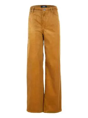 A.p.c. Corduroy Straight Leg Trousers - Brown