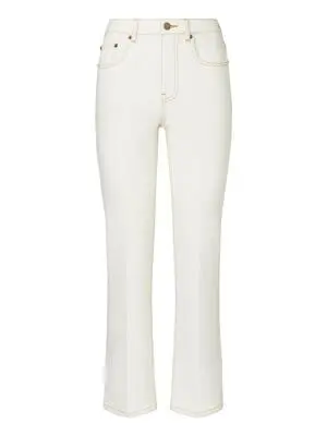 Tory Burch Cropped Flare Jeans - Wash White Chalk