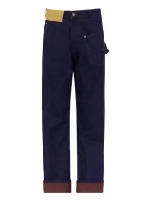 J.W.ANDERSON Jw Anderson Turn Up Twisted Workwear Jeans - Blue