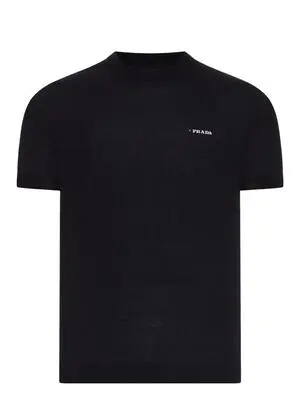 Prada Logo Detailed Short-sleeved T-shirt - Black