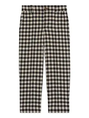 Gucci Gingham Wool Trousers - Black