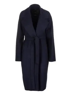 Max Mara Doppia Girdle Coat - Black