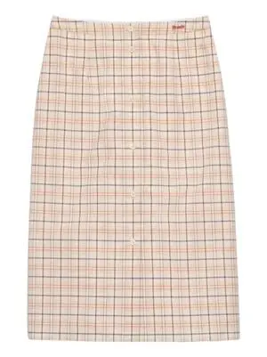 Prada Prada Checked Cotton Poplin Pencil Skirt No