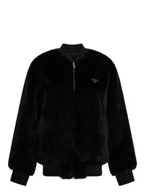 PRADA Prada Logo Plaque Reversible Bomber Jacket
