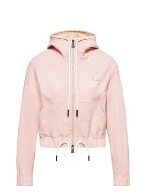 Moncler Zip-up Drawstring Hoodie - Pink