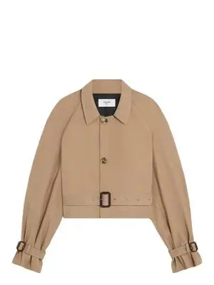 CELINE Celine Cotton And Wool Gabardine Jacket With Belted Waist