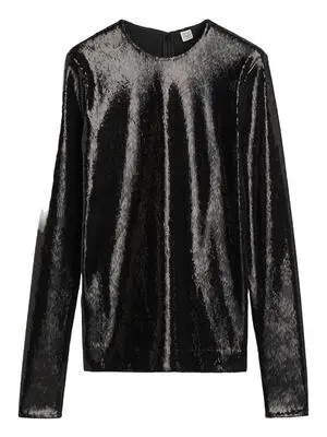 TOTEME Sequin Crew-neck Top - Black
