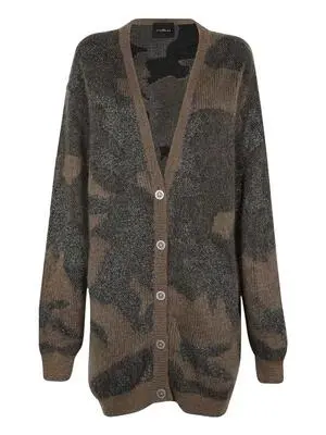 JOHN RICHMOND John Richmond Knitted Cardigan With Camouflage Print