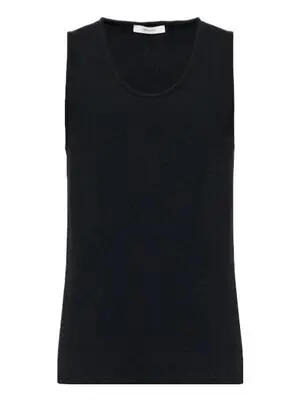LEMAIRE Ribbed Tank Top - Black