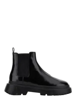 Hogan Round-toe Chelsea Ankle Boots - Black
