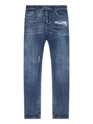 Dsquared2 Distressed Straight-leg Jeans - Blue