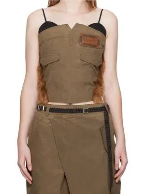 Andersson Bell Cropped Bustier Top - Brown