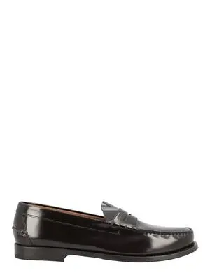Prada Letter Detail Loafers - Black