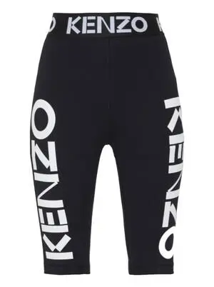 Kenzo Logo Printed Knee-length Athletic Shorts - Black