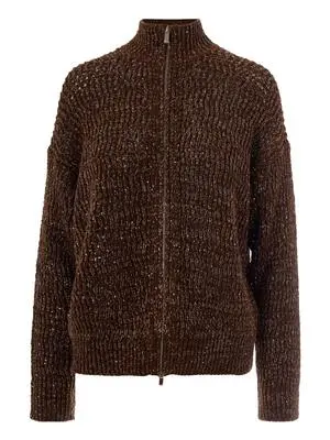 Max Mara Tacito Zipped Cardigan - Brown