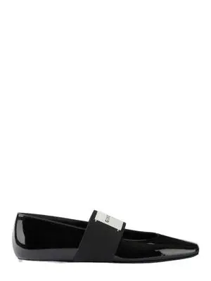 Givenchy Logo Strap Square-toe Ballet Flats - Black