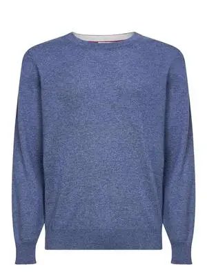 Brunello Cucinelli Crewneck Knitted Jumper - Blue
