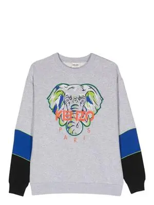 Kenzo Pattern Splicing Sweater - Gray