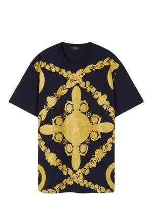 Versace Baroque Printed Crewneck T-shirt - Black