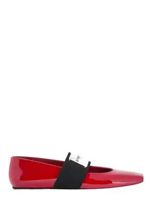 Givenchy Shiny Logo Strap Ballet Flats - Red