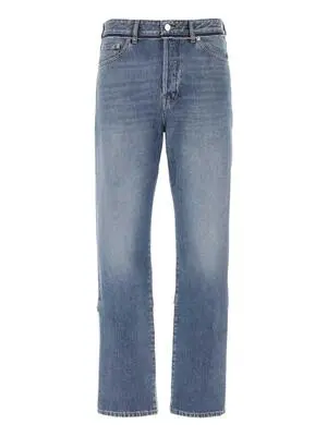 Valentino Garavani Logo Patch Straight Leg Jeans - Blue