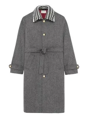 Drole De Monsieur Drôle De Le Manteau Tweed Overcoat - Grey
