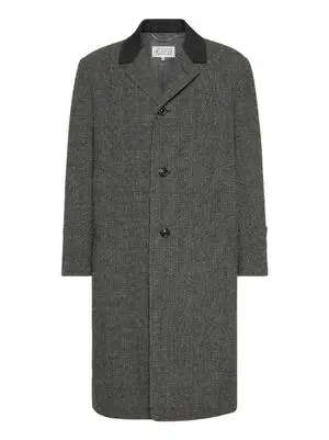 MAISON MARGIELA Long Sleeved Single-breasted Coat - Salt  Pepper
